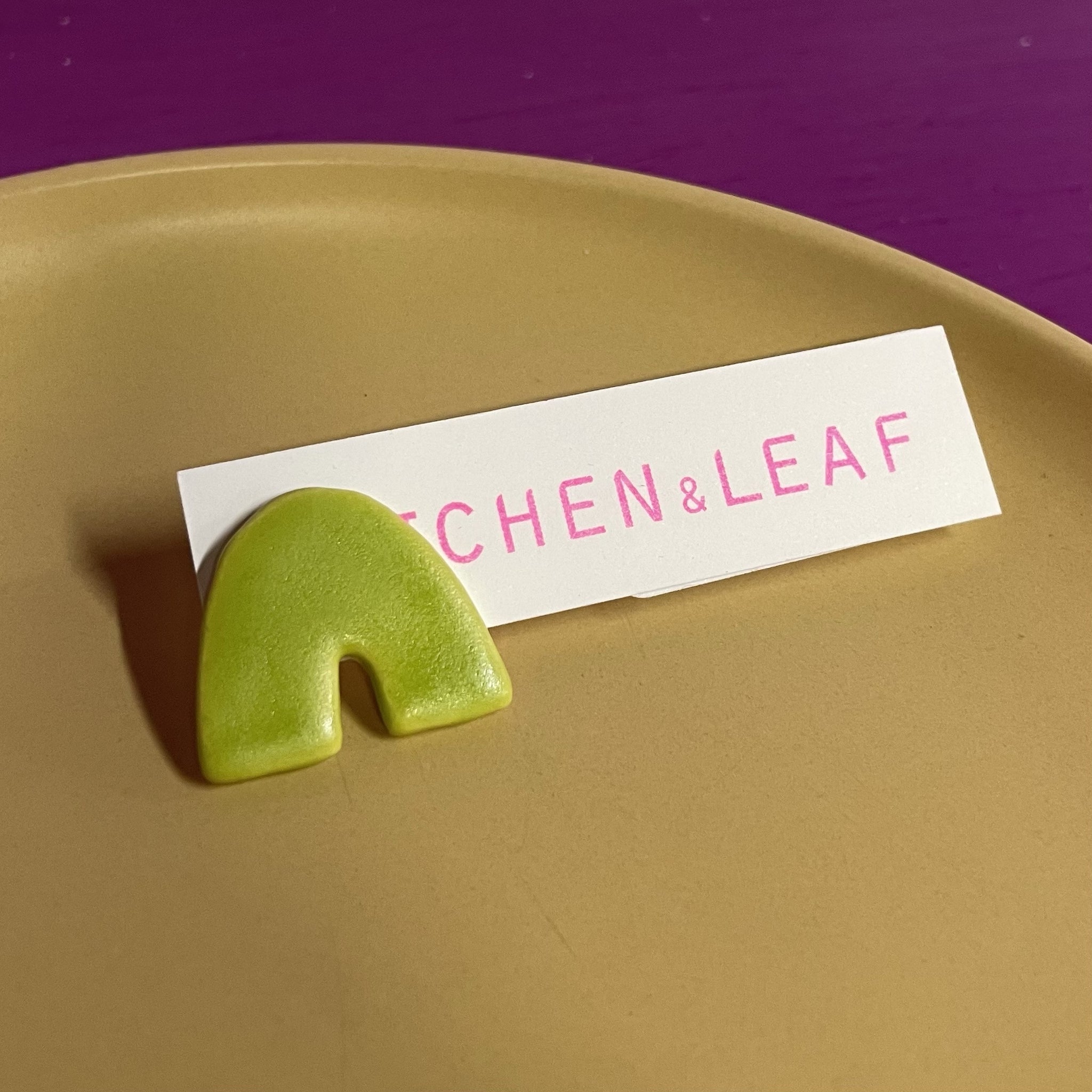 Earring | Stud | Mini Shape | Arch | Chartreuse