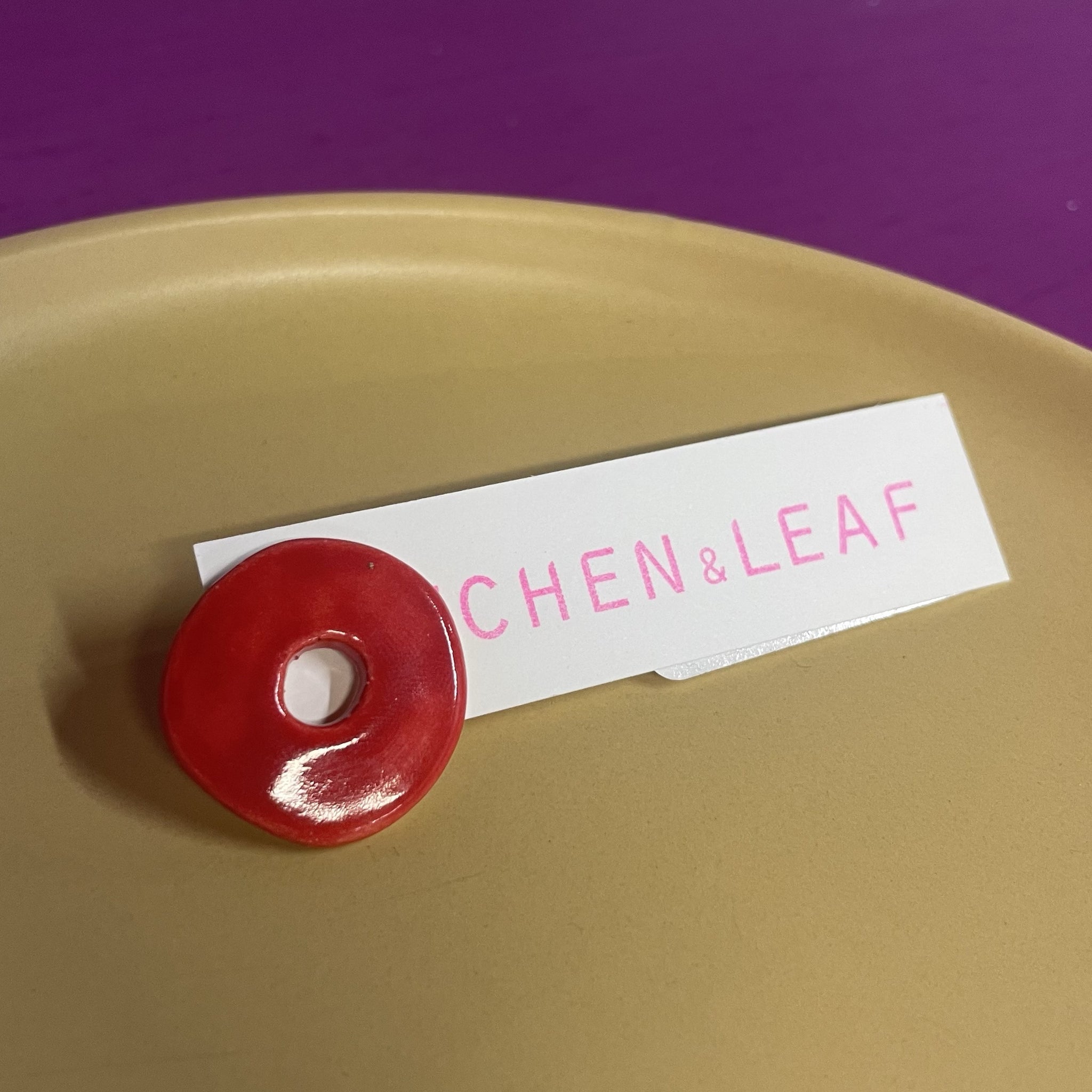 Earring | Stud | Mini Shape | Circle | Red