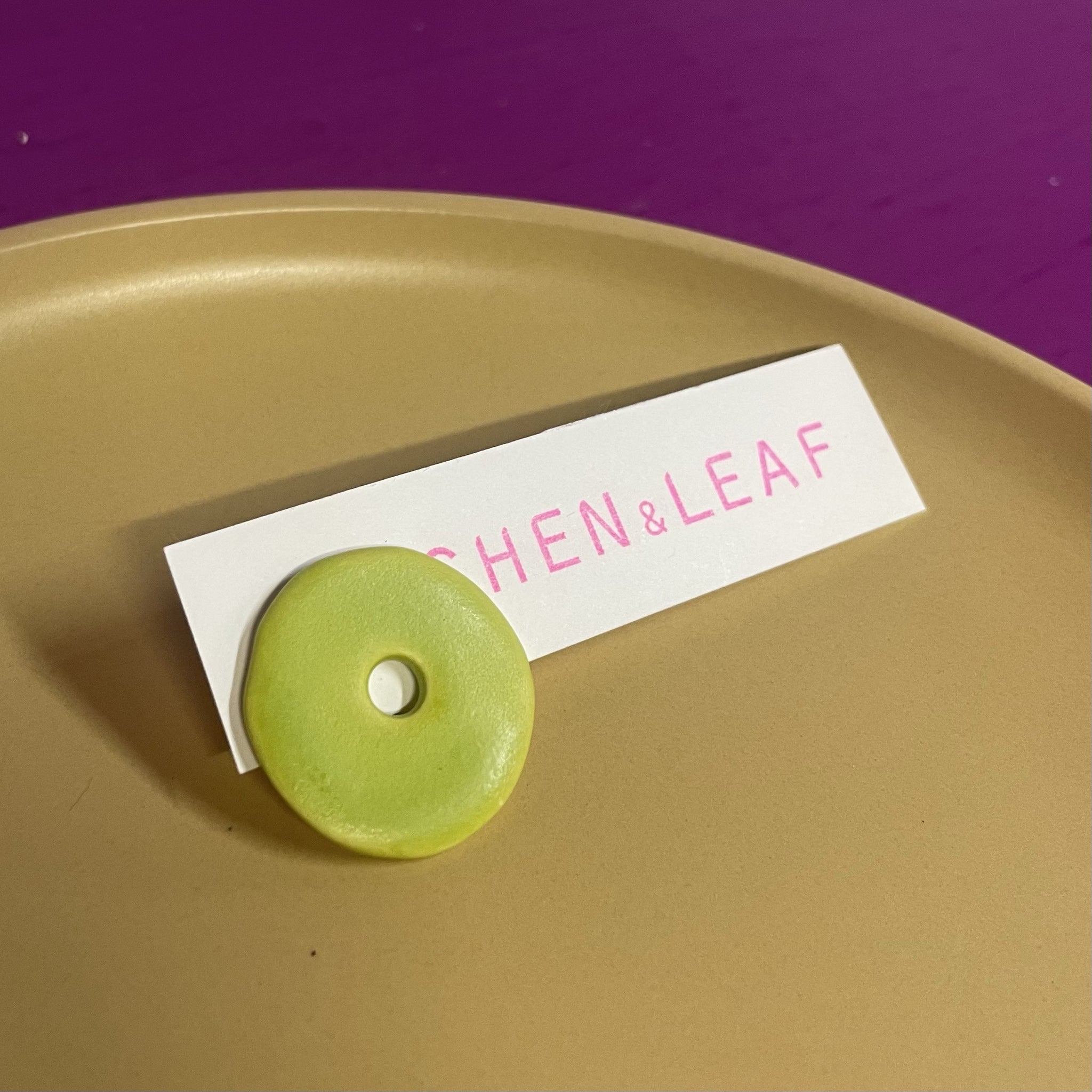 Earring | Stud | Mini Shape | Circle | Chartreuse