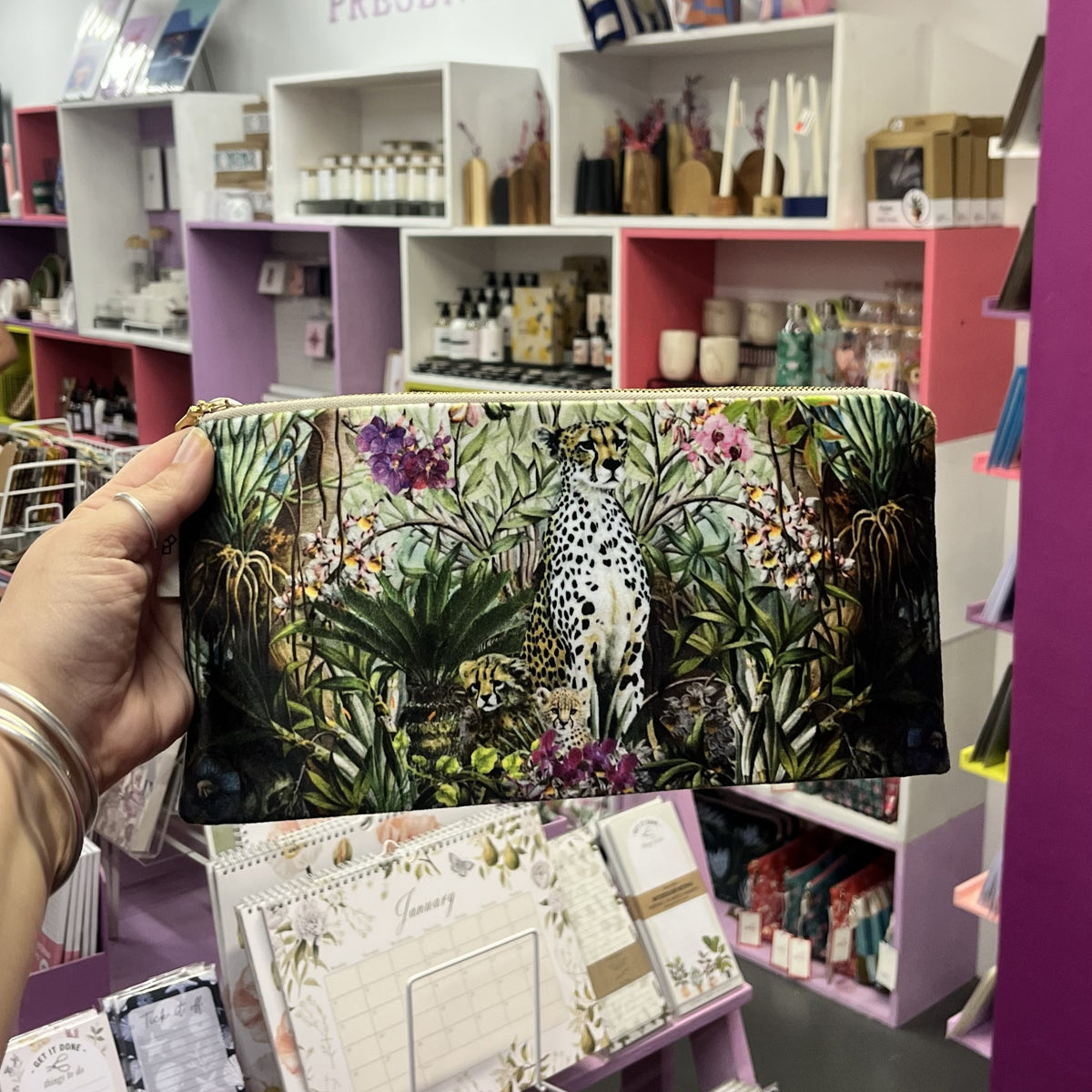 Stationery Bag | Velvet | Wild Cat Range | Leopard no 9