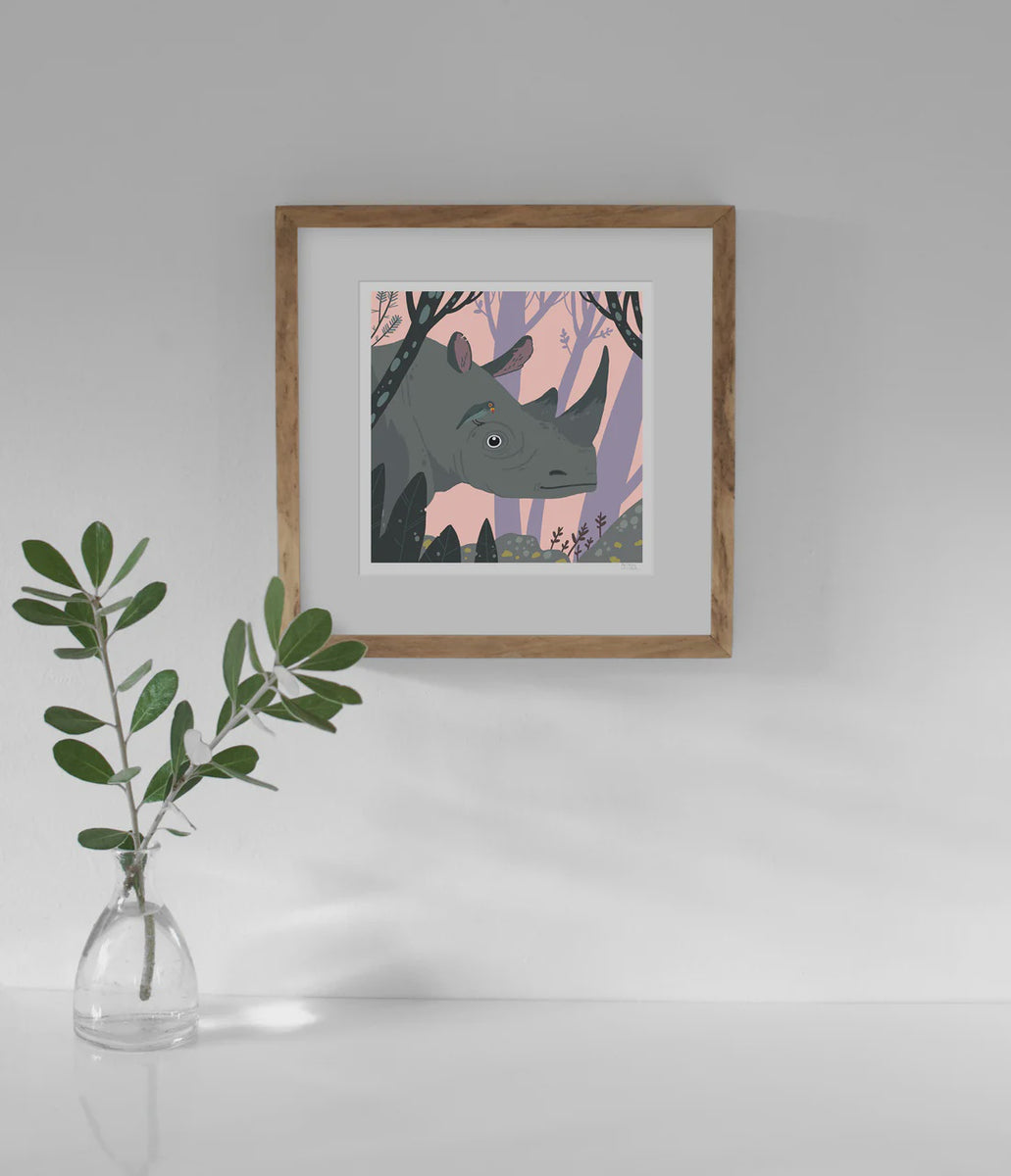 Print A3 SA Animals Square | Rhino